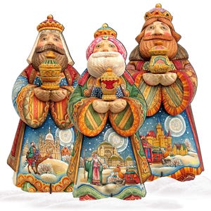 Three Kings Set OUTDOOR Nativity Set of 3 - Handcrafted Wooden Yard ...