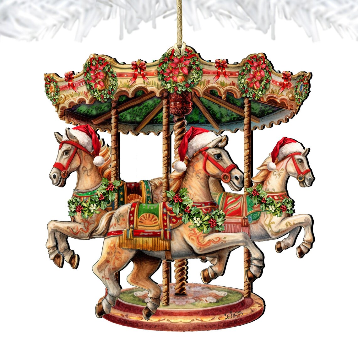 Christmas Carousel Wooden Ornaments by G. Debrekht Christmas Décor ...