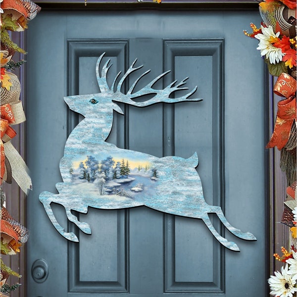 Reindeer Door Decor - Etsy