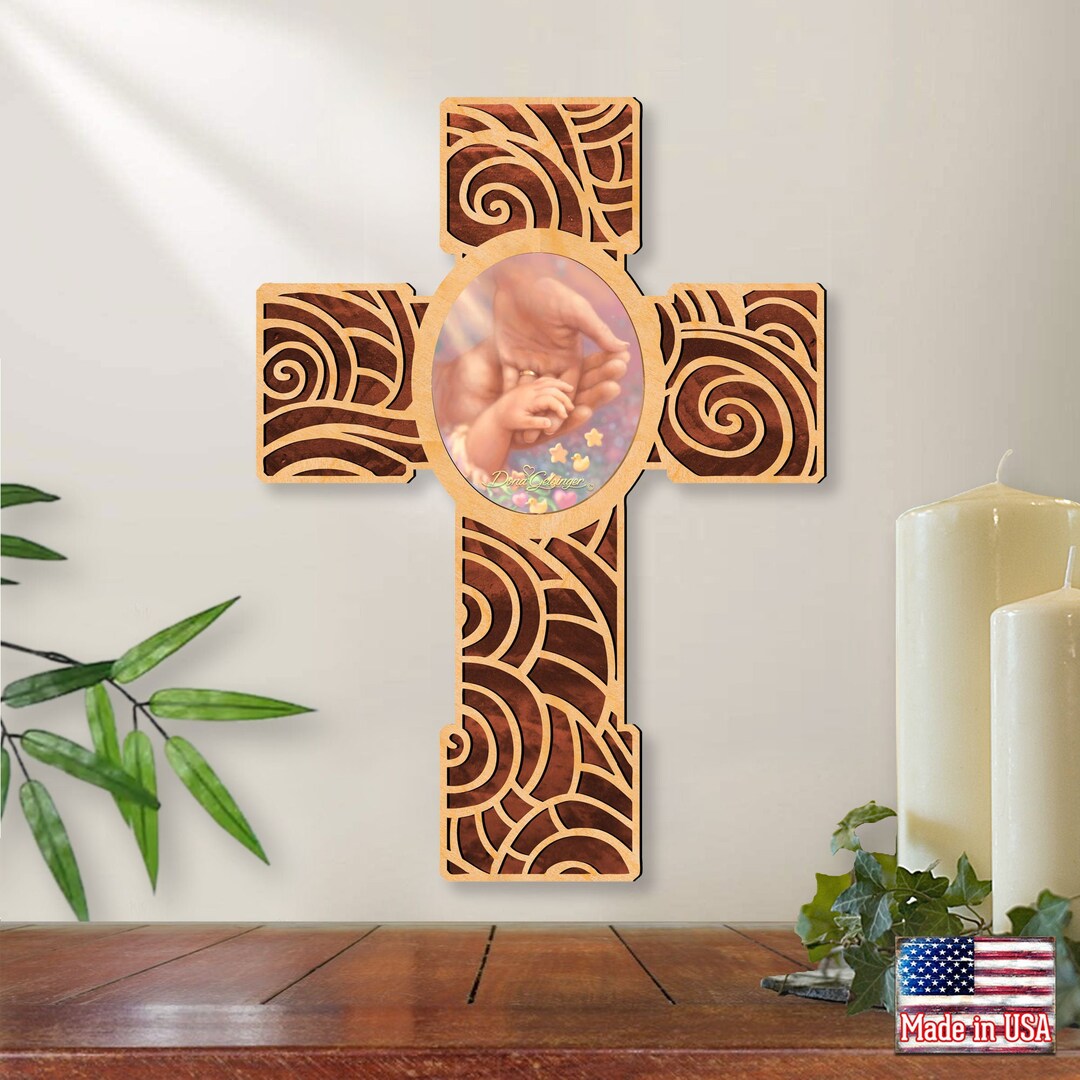 Modern Baby Blessings Wall Cross by Dona Gelsinger Nursery Handcrafted ...
