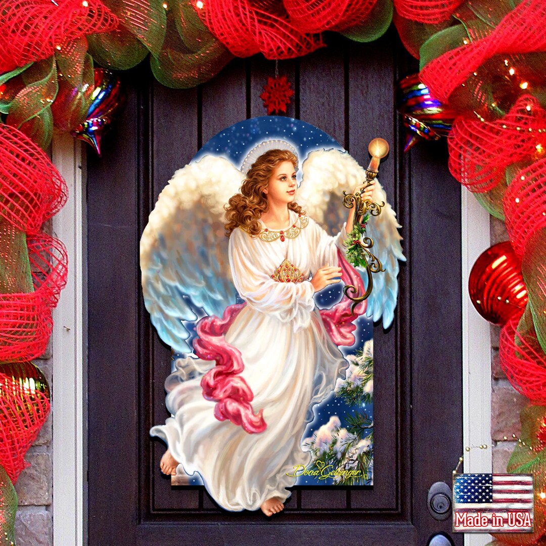 Angel of Light Wall Dona Gelsinger Art - Christmas Angel Door Decor ...