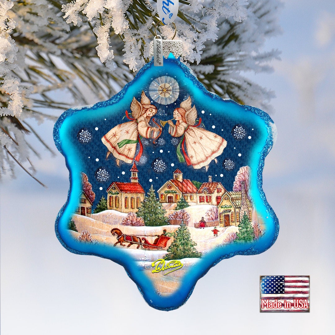 Peaceful City Nativity Mercury Glass Ornament - 754-086 - Holiday Tree ...