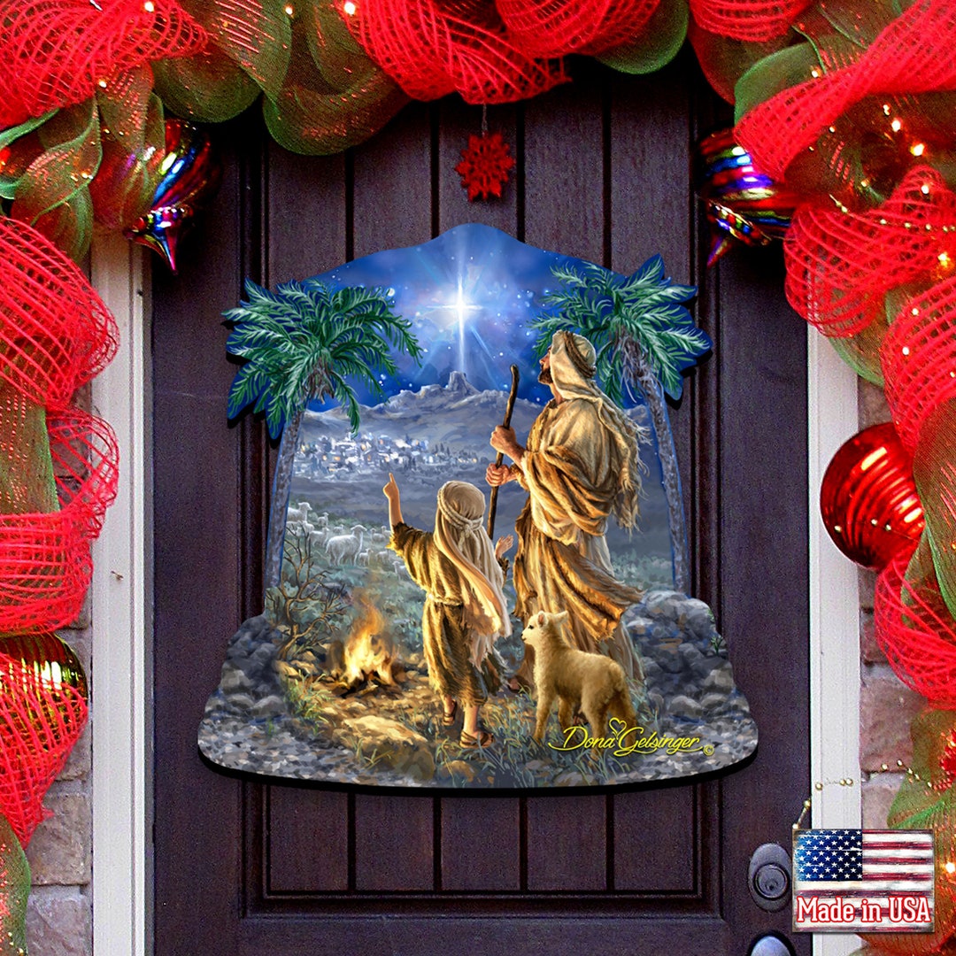 Shepherds Keeping Watch Nativity Wall and Door Hanger Dona Gelsinger ...