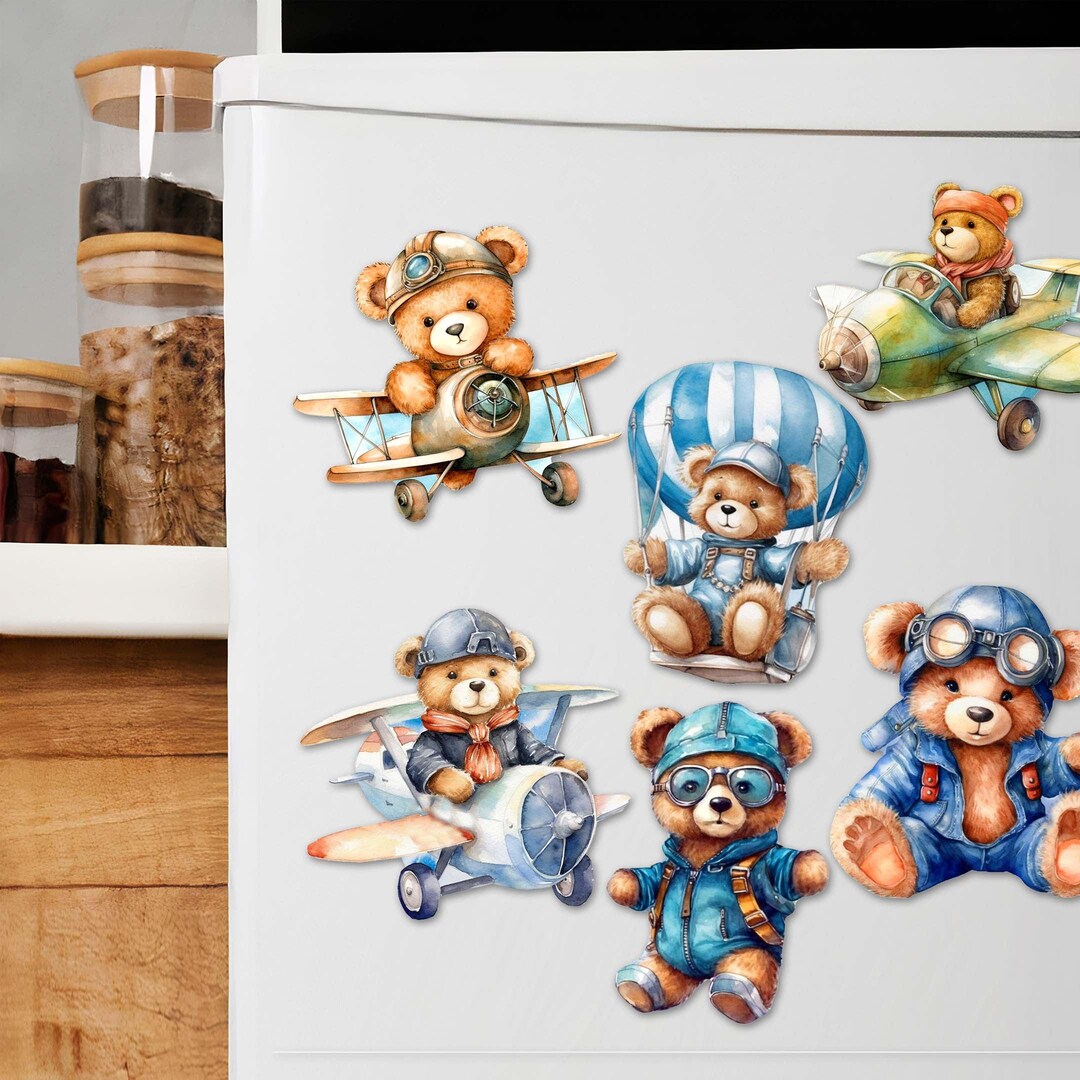 Aviator Teddy Bear Magnet Gift Set of 6 - Christmas Decor - 8090010G-S6 ...