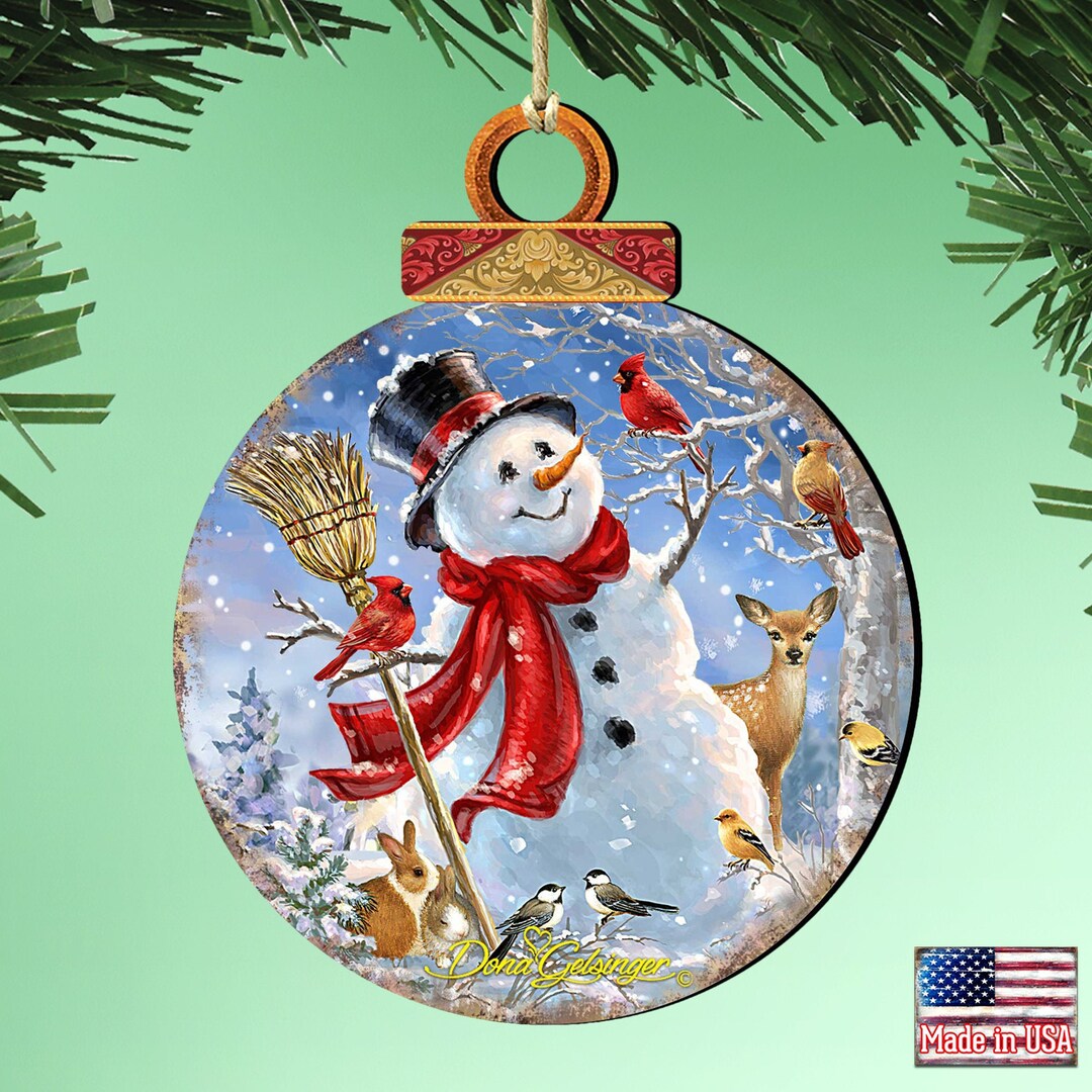 Forest Friends Snowman Ornament Dona Gelsinger, Winter Wooden Christmas ...
