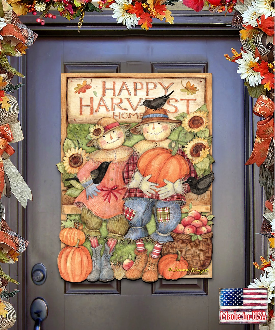 Fall Harvest Couple Wall and Door Decor Susan Winget Art - Fast ...