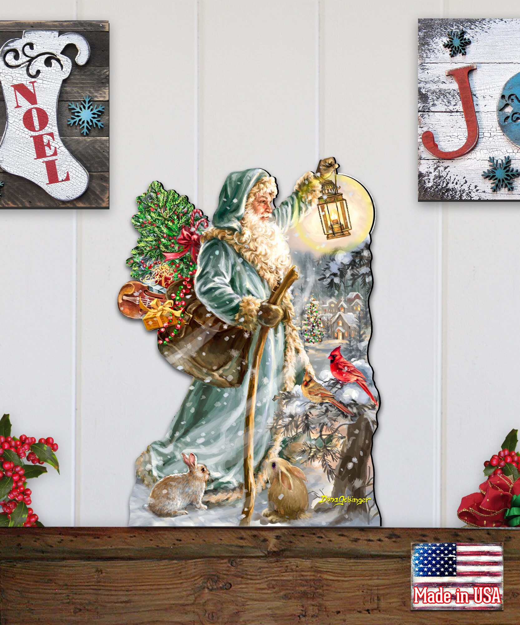 Saint Nicholas Wooden Door Hanger Wall Décor Dona Gelsinger Art ...