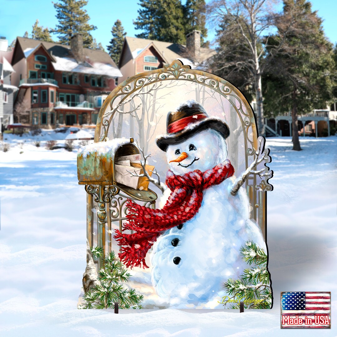 Seasons-greetings Snowman Outdoor Holiday Decor by Dona Gelsinger ...