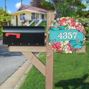 House Numbers Floral Wreath House Number Plaque Door Numbers Sign ...