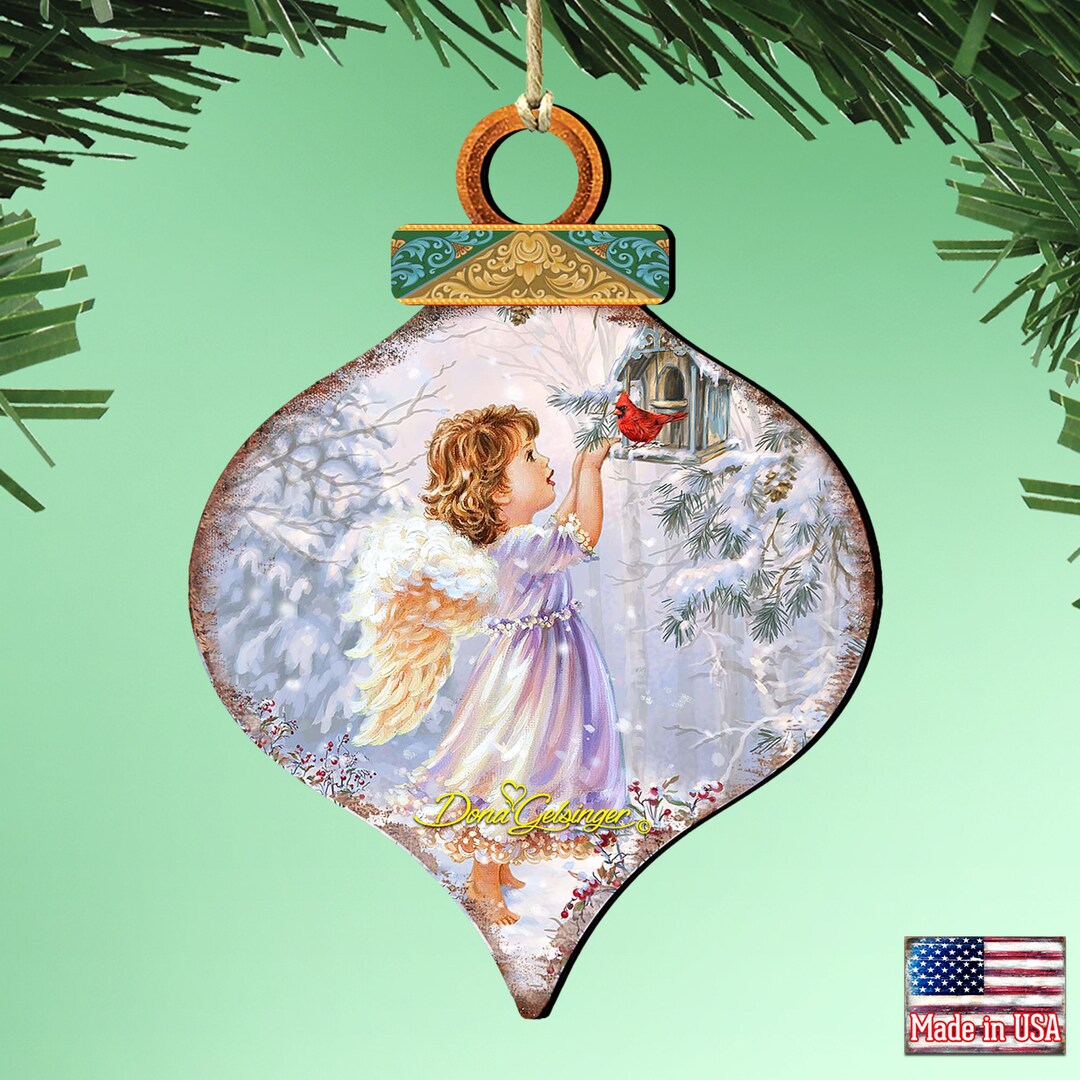Woodland Angel Red Robin Ornament - Designed by Dona Gelsinger ...