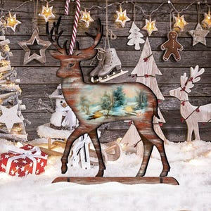 Woodsy Deer Wildlife OUTDOOR Decor Handcrafted Wooden Yard, Porch and ...