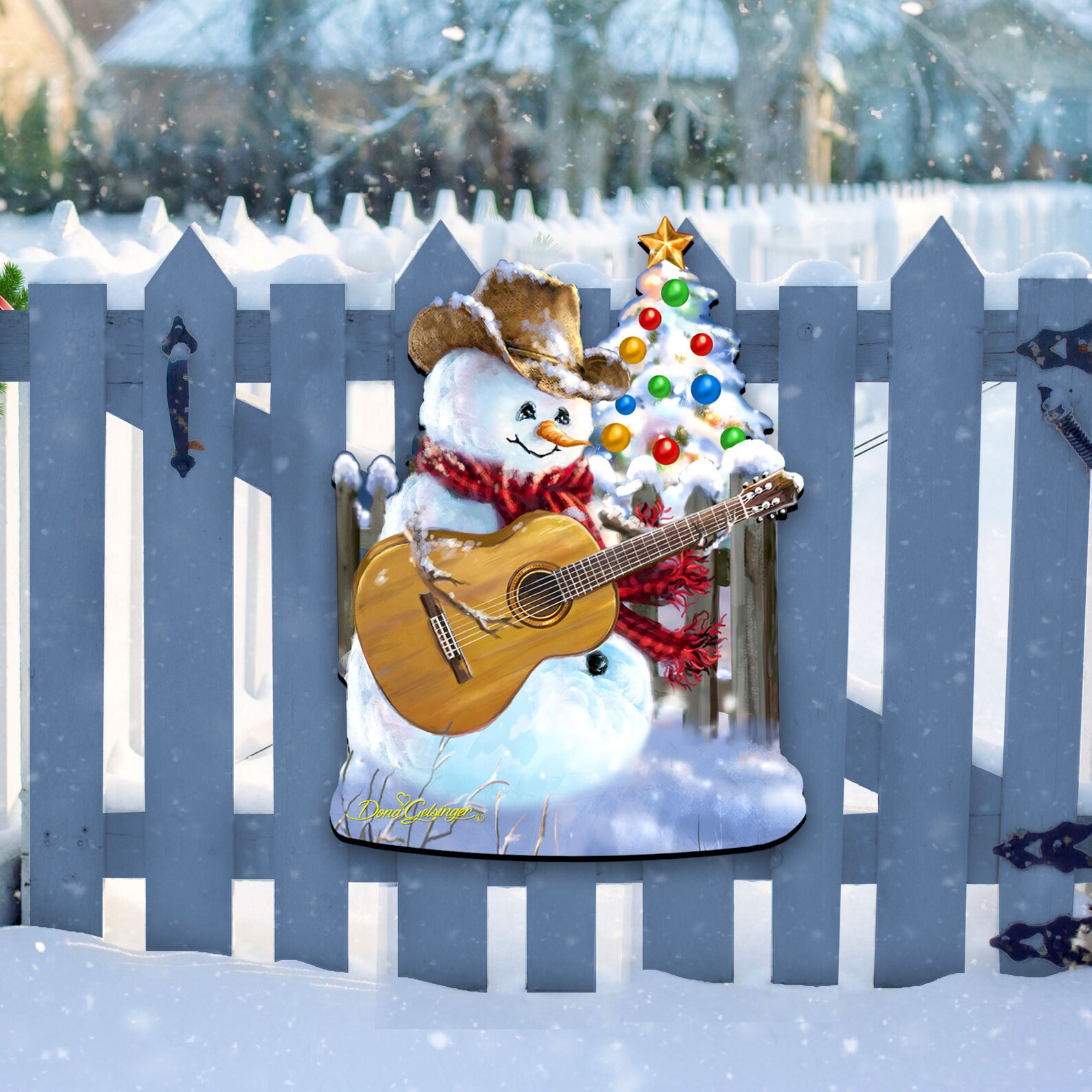 Guitar Rocker Snowman Wall Decor and Door Hanger - Snowman Decorations ...