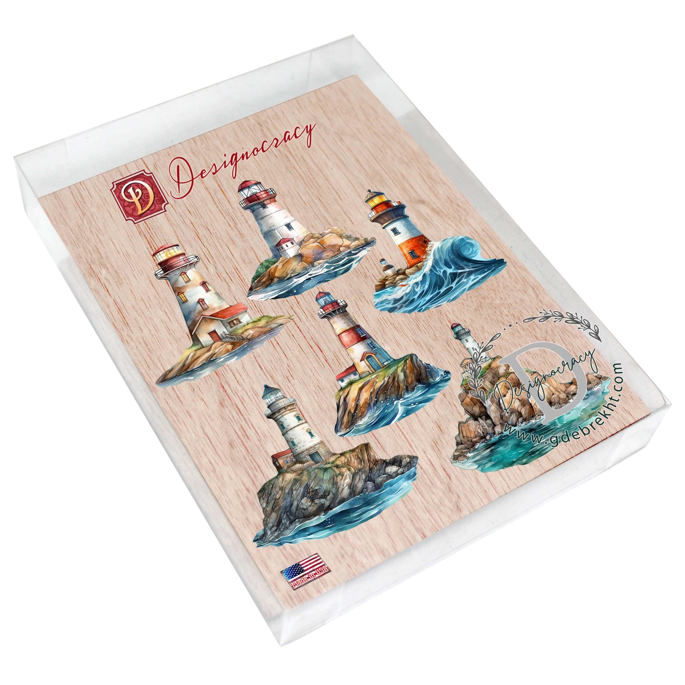 Coastal Lighthouse Magnets - Gift Set of 6 - 8090022G-S6 - Decorative ...