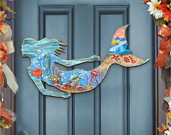 Adorable Turquoise Mermaid Lagoon Wooden Door Sign - Etsy