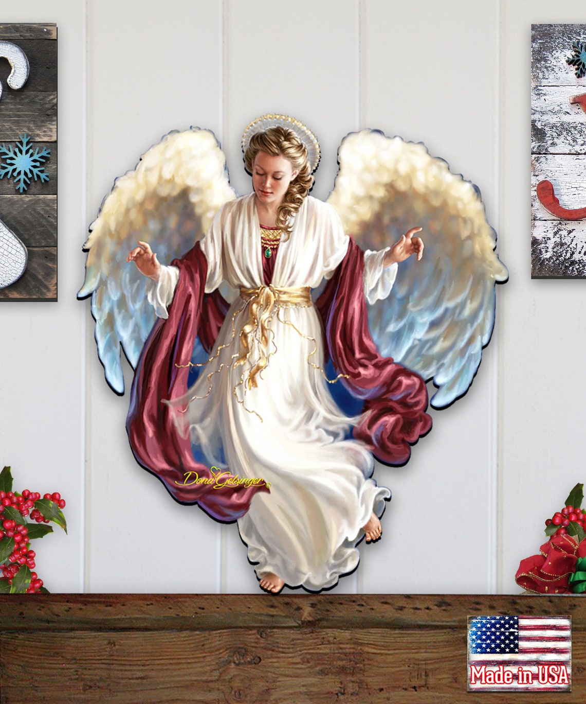 Angel Decor Peace on Earth Angel Wall and Door Hanger by | Etsy