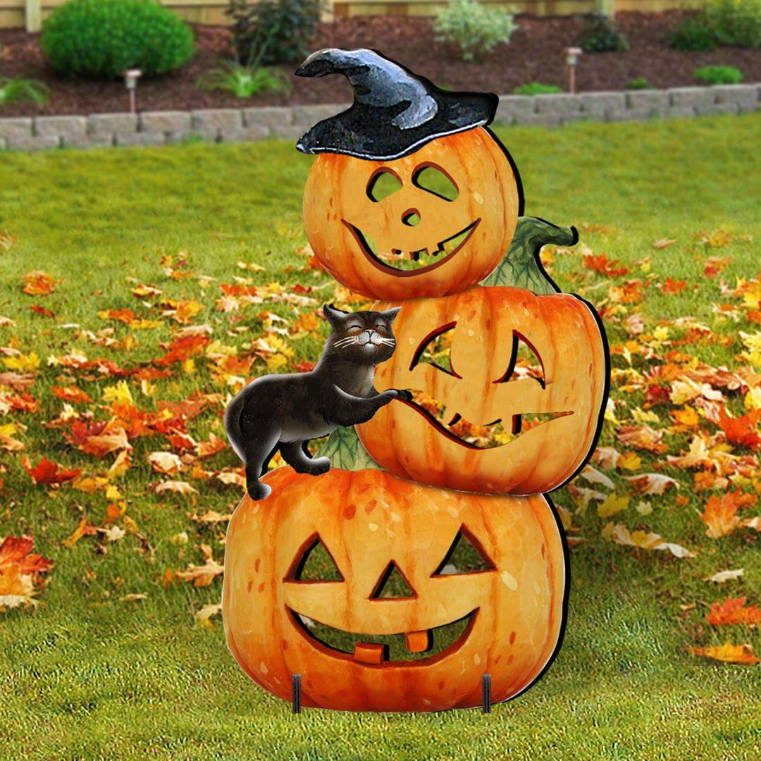 Handcrafted Stacking Pumpkin Halloween Outdoor Decor by G. Debrekht ...