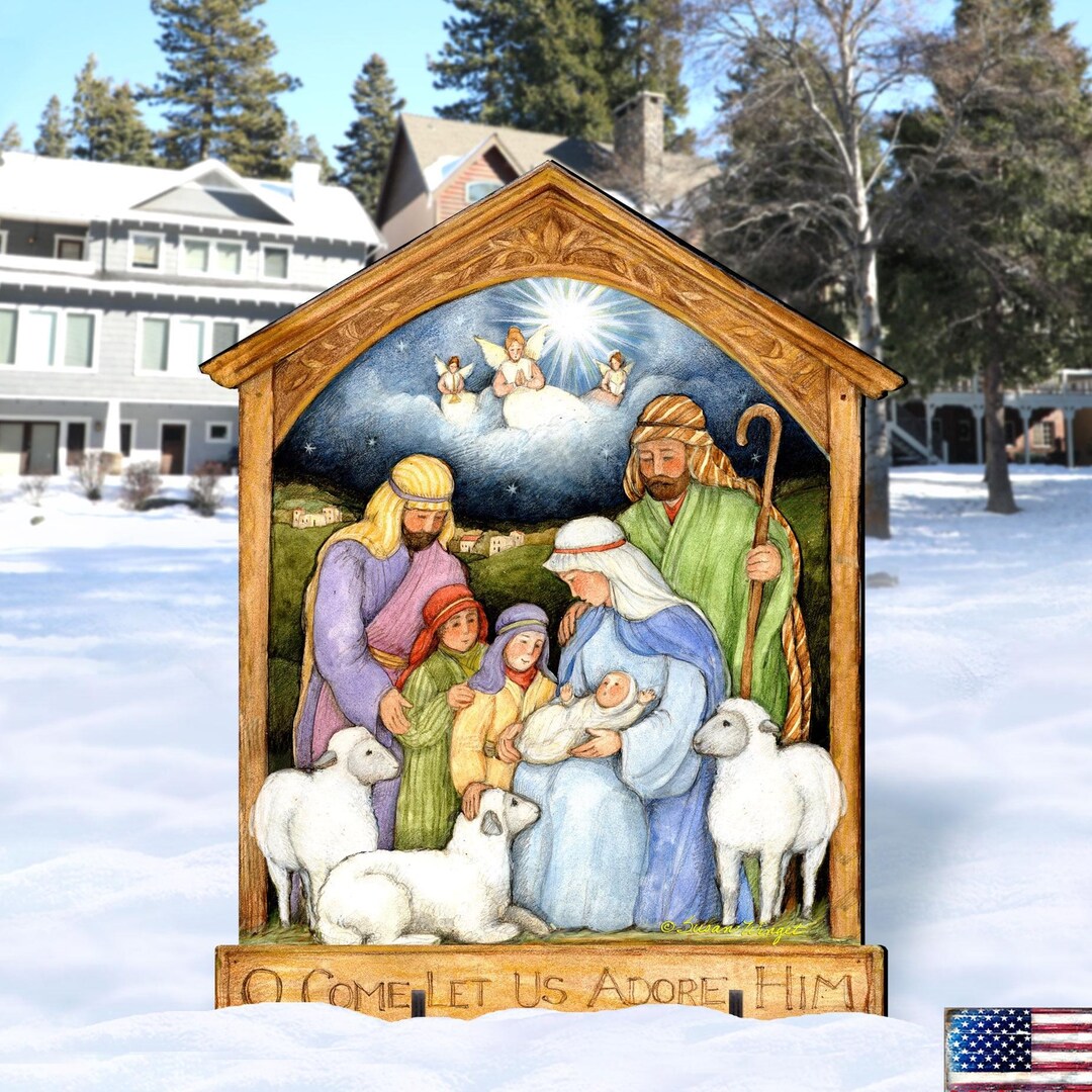 Holly Family Nativity Lawn Decor Susan Winget Art 8471112F-SW Large ...