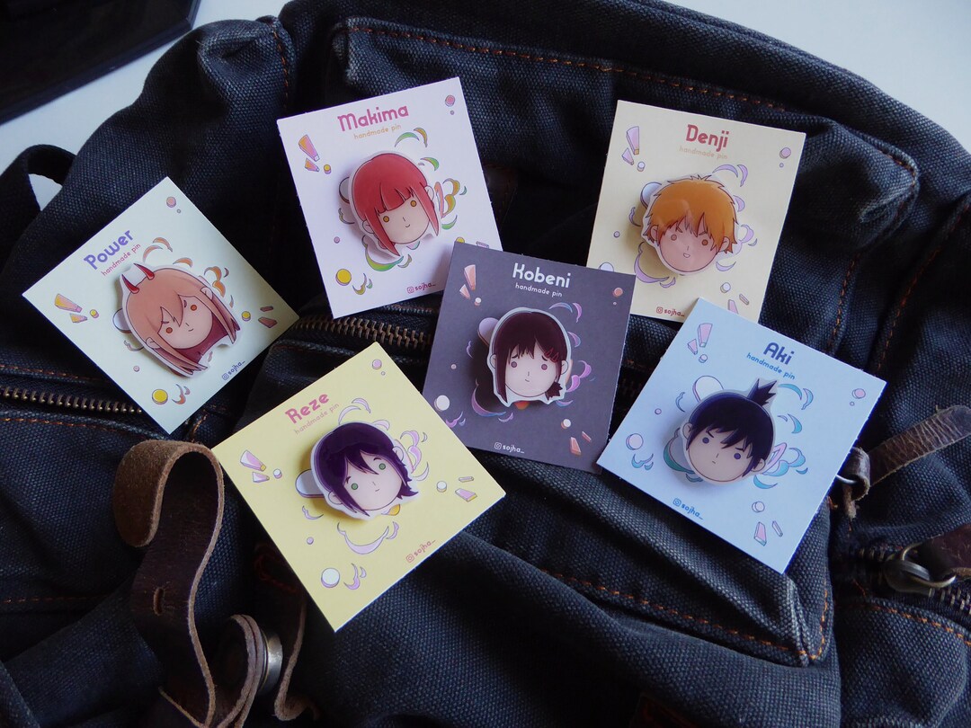 Chainsaw Man Pin Reze, Denji, Makima, Power, Aki, Kobeni Anime Pin ...