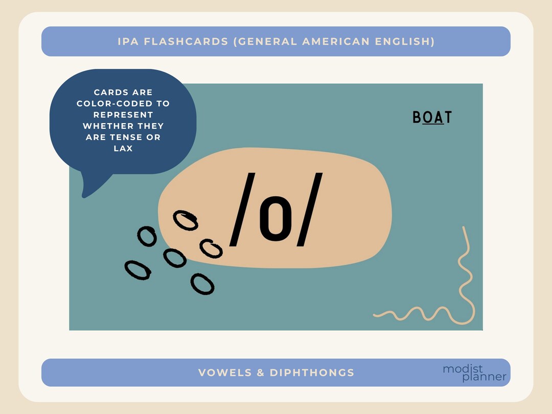 IPA Symbol Flashcards - Vowels & Diphthongs - Neutral Boho - Modist ...