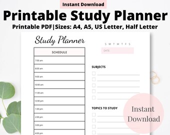 Exam Study Planner Printable Student Exam Schedule (Download Now) - Etsy