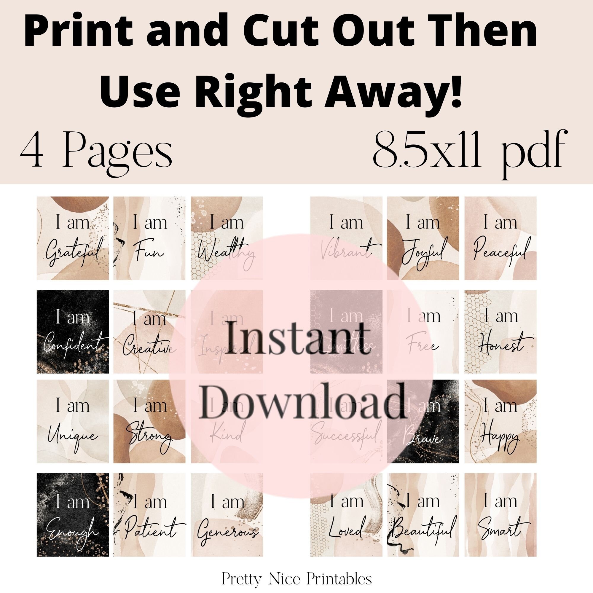 Affirmation Cards, Printable Affirmation Cards, Positive Affirmation ...