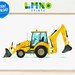 Yellow Backhoe Printable Watercolor Art, Construction Vehicle Decor for ...