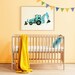 Light Blue Backhoe Printable Watercolor Art, Construction Vehicle Decor ...