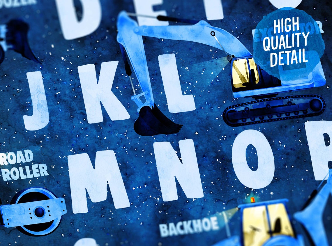 Starry Sky Alphabet Printable Watercolor Art Construction | Etsy