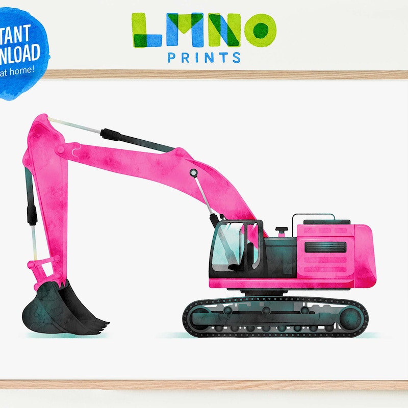 Pink Excavator - Etsy