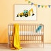Yellow Backhoe Printable Watercolor Art, Construction Vehicle Decor for ...