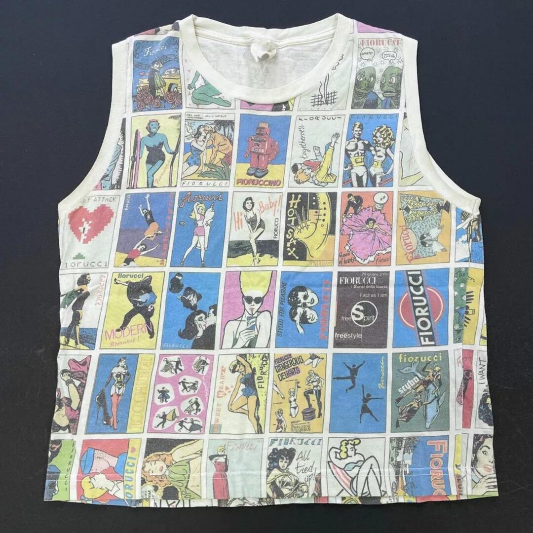 Vintage FIORUCCI Italy Shirt POP ART Poster Comic Cards Punk 90s Tank ...