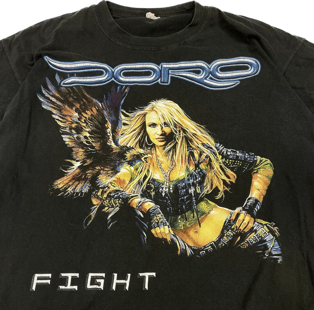 Vintage DORO 2002 Fight Tour Shirt XL WARLOCK Metal Rock Germany Band ...