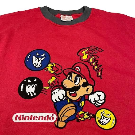 vintage 1991 NINTENDO SUPER MARIO Sweatshirt 90s game… - Gem