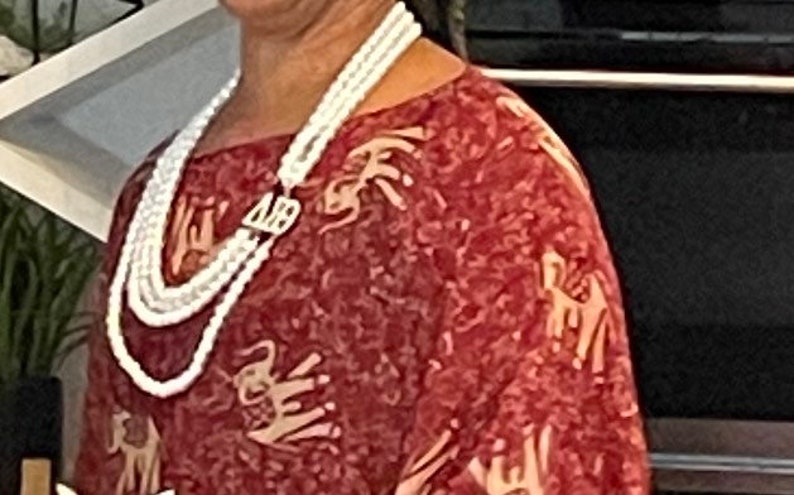 Delta Sigma Theta Sorority, Inc. White Faux Pearl Necklace Four Layer ...