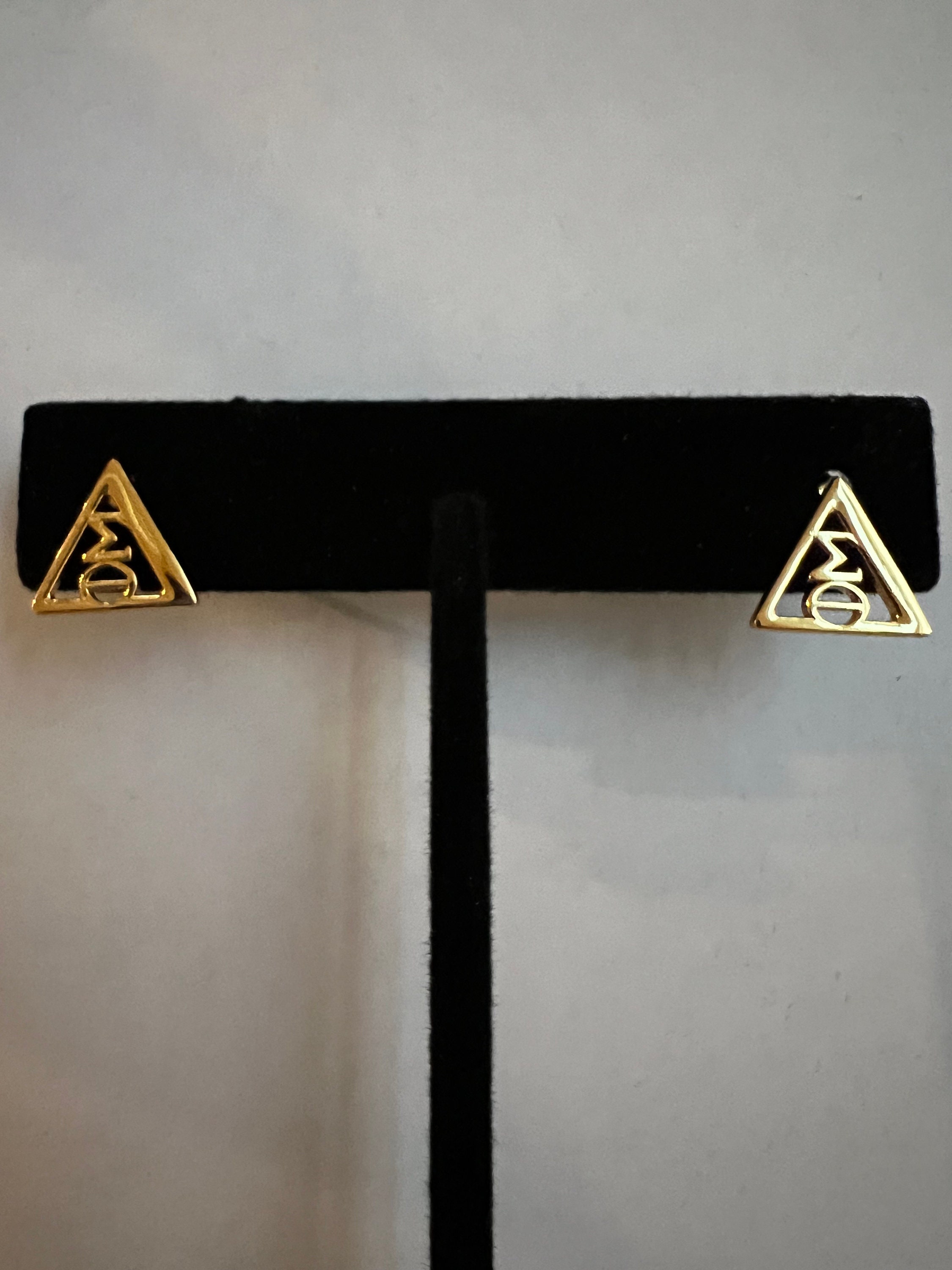 Delta Sigma Theta, Inc. Small Triangle Greek Earrings - Etsy