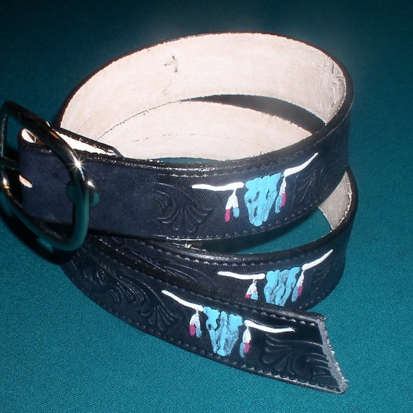 Hand Painted Leather Belt - Etsy