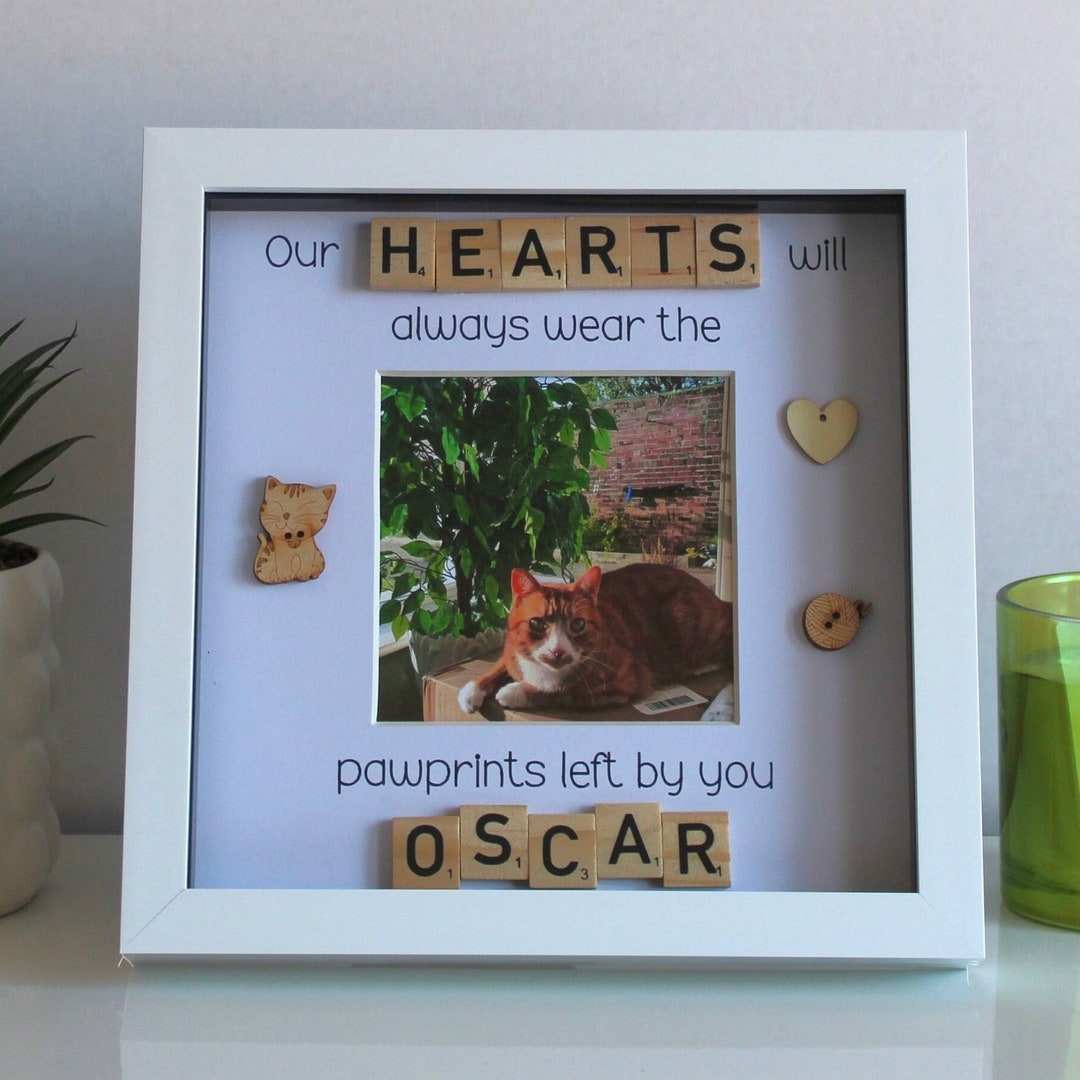 Personalised Pet Memorial Scrabble Frame Custom Pet Remembrance Shadow ...