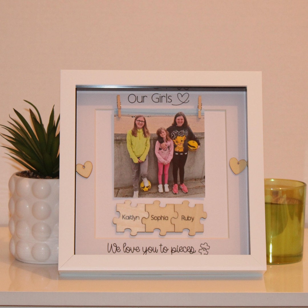 Unique Family Memory Box Custom Photo Jigsaw Frame for Kids & Grandkids ...