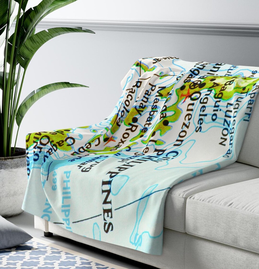 Filipino Blanket, Sherpa Fleece Philippines Blanket Map Design ...
