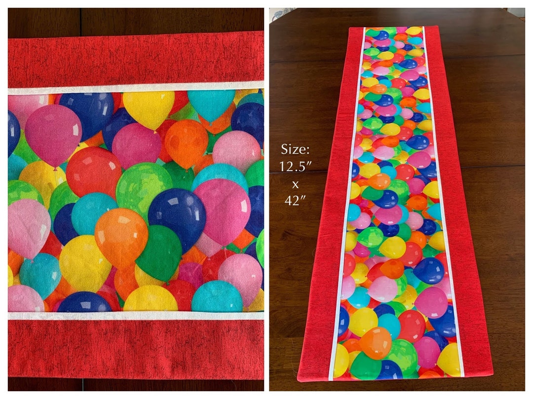 Celebrations Table Runner: "balloons/red", Free Shipping - Etsy