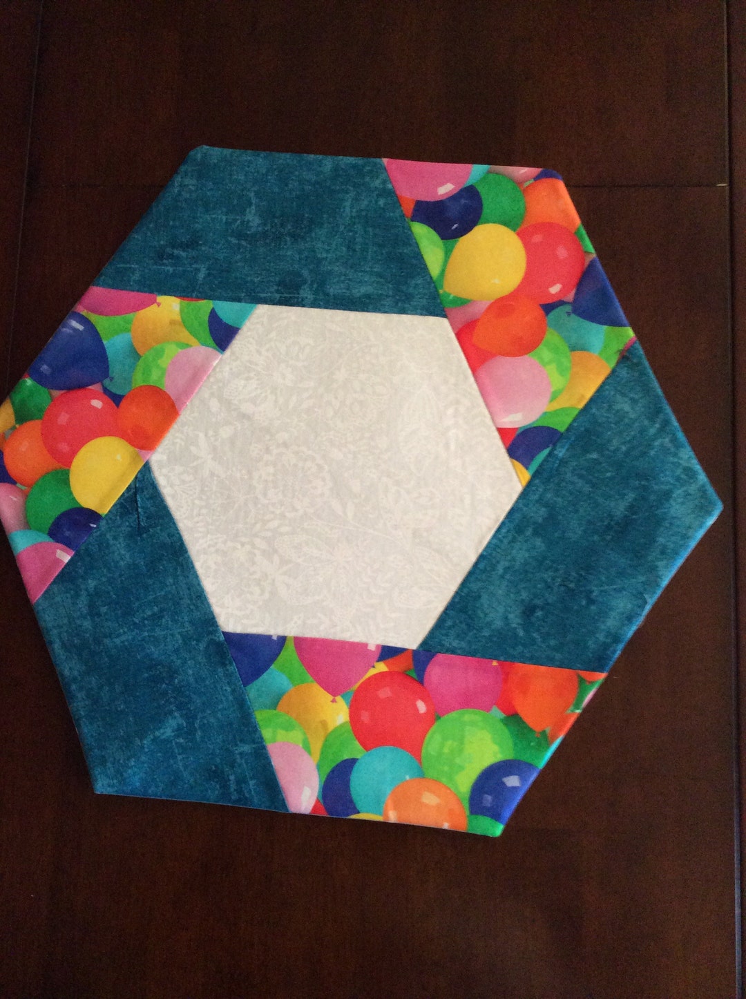 Celebration Table Topper: “balloons and Teal”, Free Shipping - Etsy