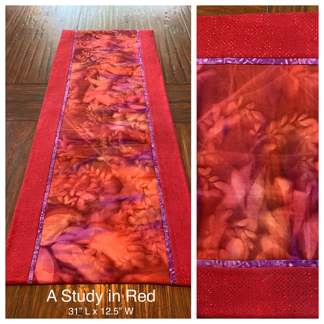 Batik Table Runner: "a Study in Red", Free Shipping - Etsy