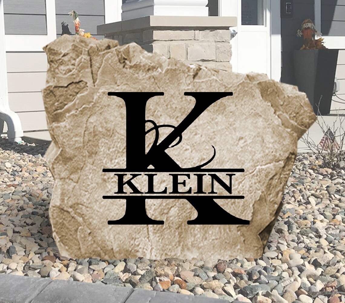 Monogram Name Stone Engraved Stone Personalized Stone - Etsy