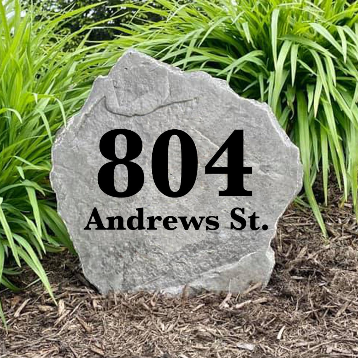 Address Stone Engraved Rock Personalized Stone Garden - Etsy