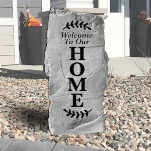 Welcome to Our Home Sign Vertical Stone Welcome Sign Front - Etsy