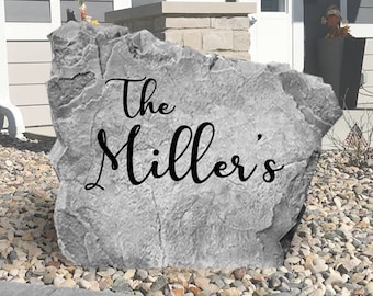 Name Stone Engraved Rock Personalized Garden Stone | Etsy