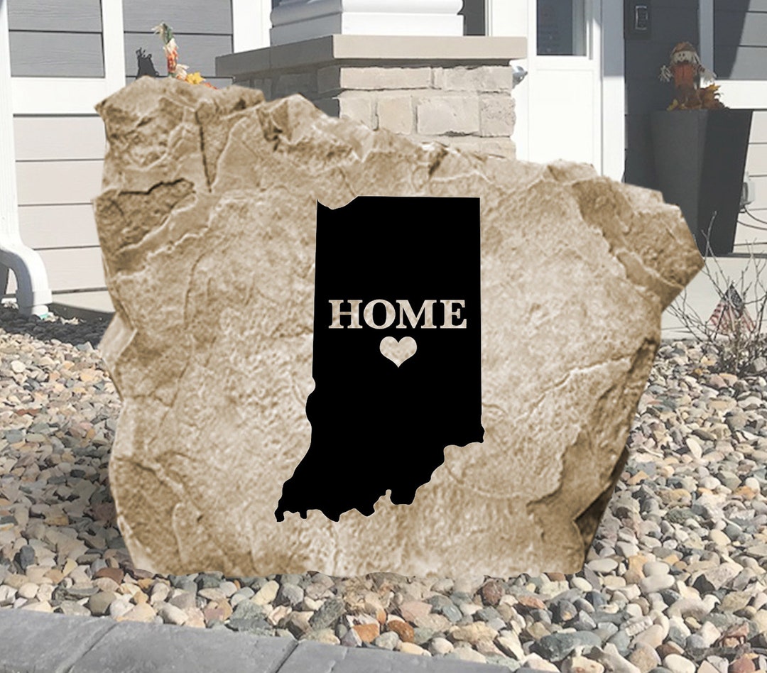 Indiana Home State Engraved Stone Sign Engraved All States Available ...