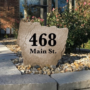 Address Stone Sign - Engraved Rock - Custom Rock Personalized ...