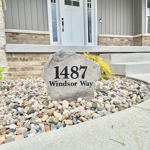 House Address Rock Standard- Engraved Stone - Custom Stone Personalized ...