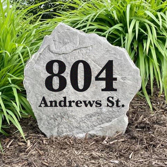 Address Stone Sign Engraved Rock Custom Rock Personalized - Etsy